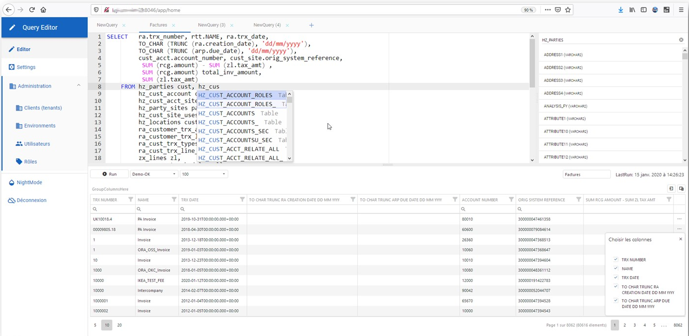 query1 | Query for Oracle ERP Cloud